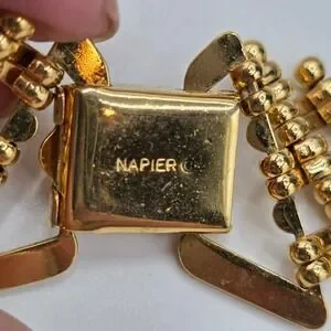 Napier | Jewelry | Napier Vintage Gold Tone Woven Lattice Vshape Collar ...